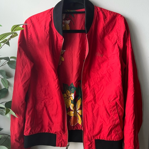 Obey | Jackets & Coats | Obey Reversible Bomber Jacket Ladies L | Poshmark